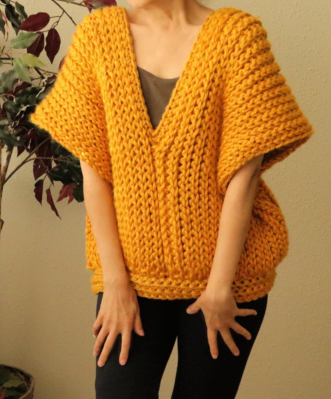 Crochet Super Chunky Vest PATTERN ONLY. Easy, Fast Knit-look CROCHET ...