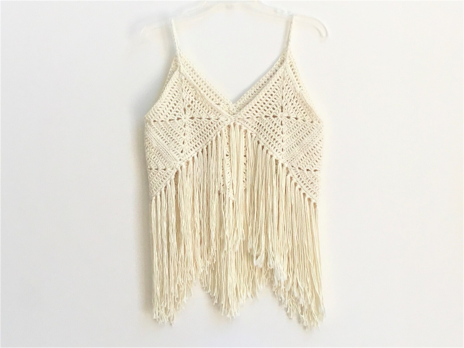 Crochet PDF PATTERN Boho Fringe Vintage Vest. Festival Top. Fast Easy ...