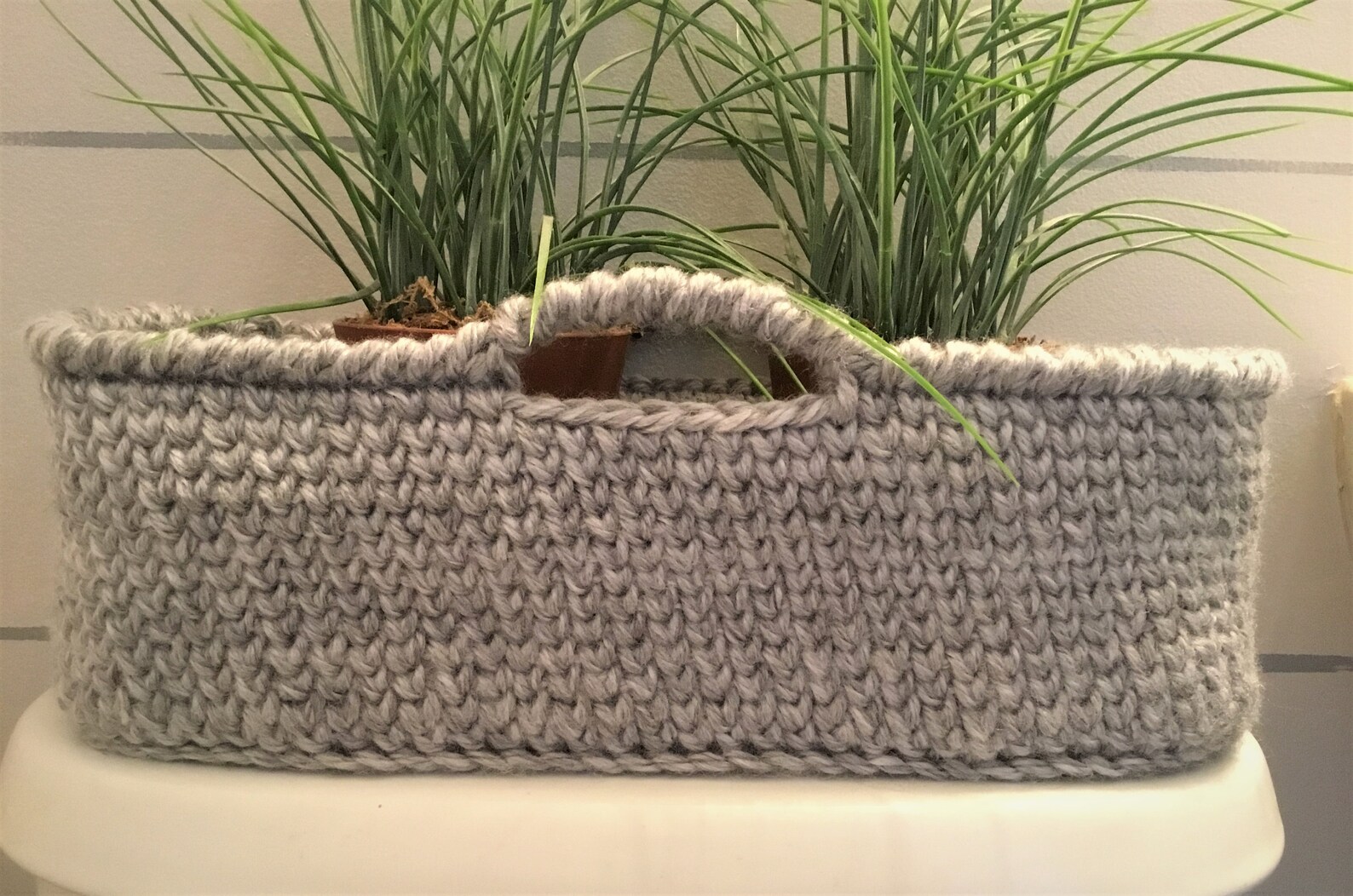 Crochet Rectangle Basket With Handles PATTERN Crochet | Etsy