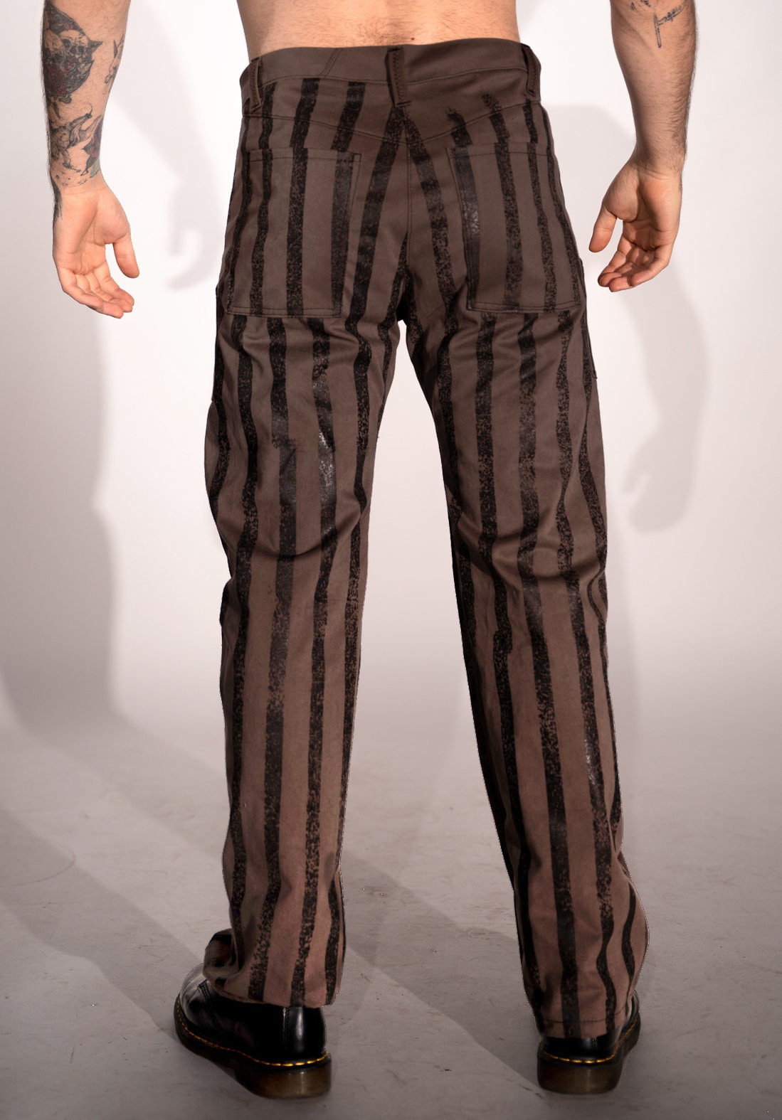 Gypsy Pants Men's Pants Striped Steampunk Brown Grey-brown Pants Men ...