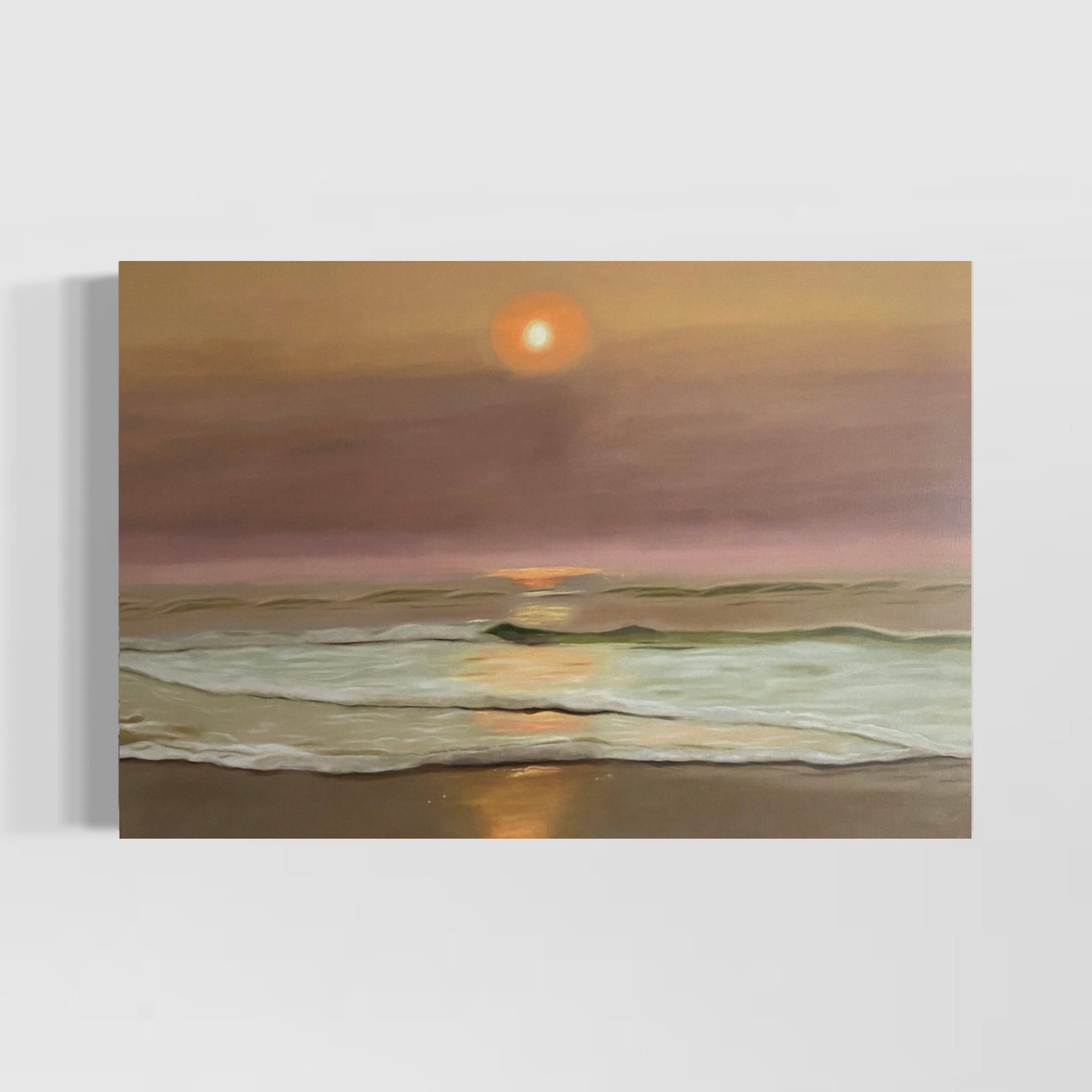 Large Sunset Beach Oil Painting - Etsy
