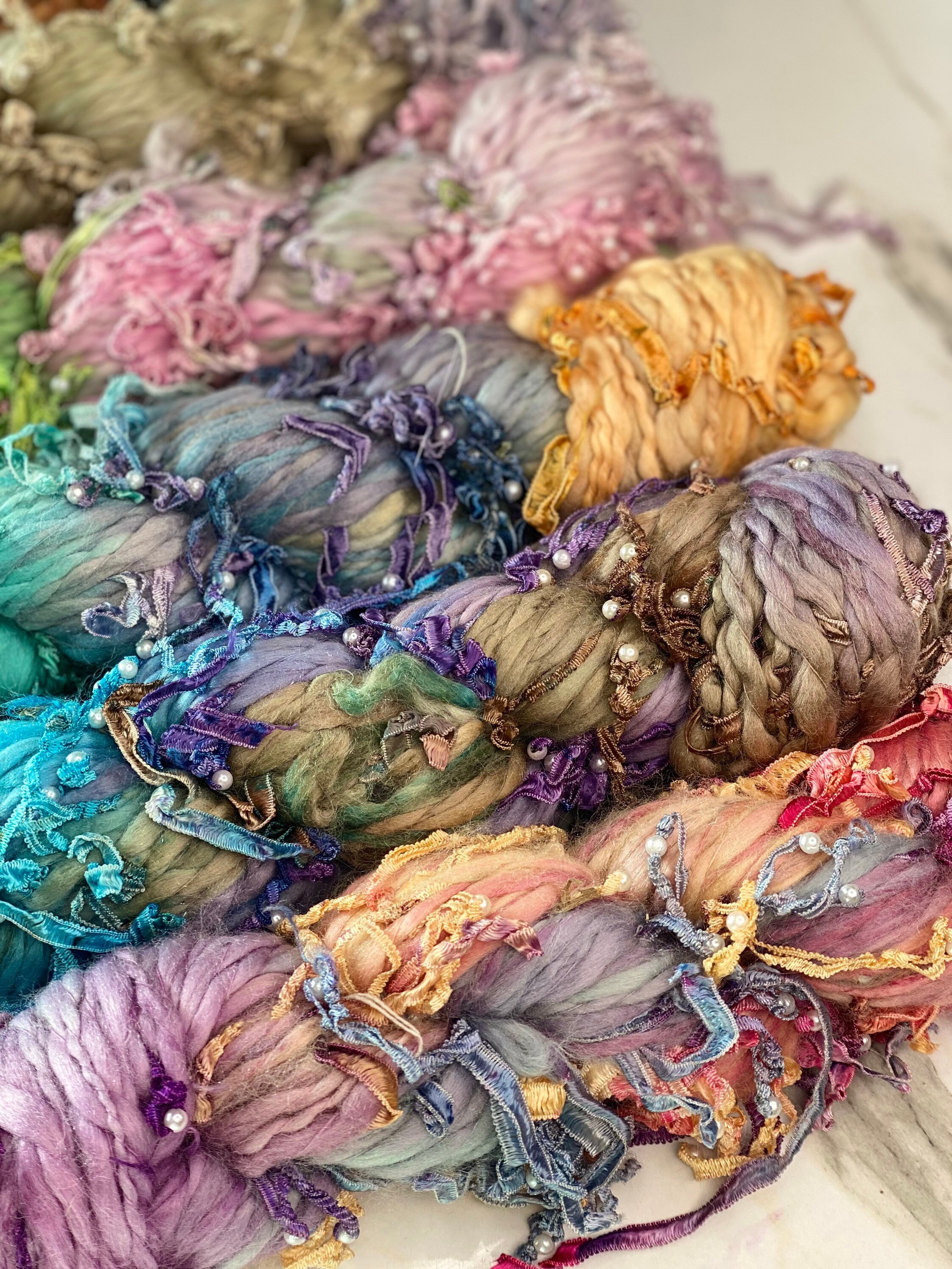 Ombre Beaded Acrylic Hand Spun Yarn - Etsy Australia