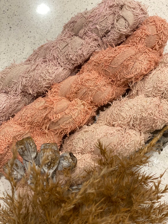 Pink Cotton Frizz Ribbons Purple Recycled Cotton Fuzz - Etsy