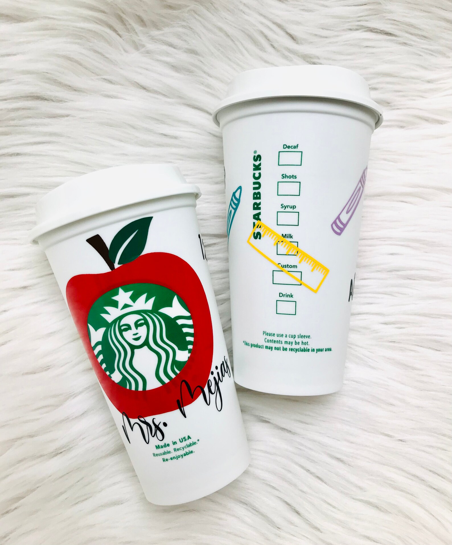 Teacher Gift Starbucks Cup Hot Drink Tumbler Teacher Coffee - Etsy