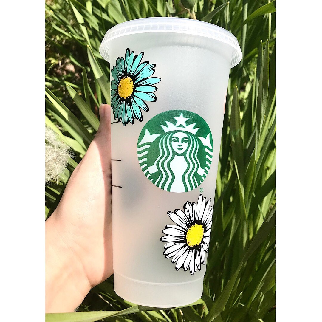 Intricate Daisy Starbucks Venti Cold Cup Drink & Barware Drinkware Home ...