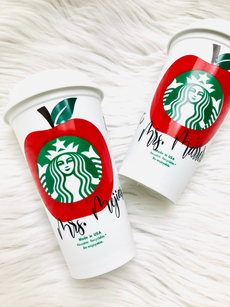 Teacher Gift Starbucks Cup Hot Drink Tumbler Teacher Coffee - Etsy