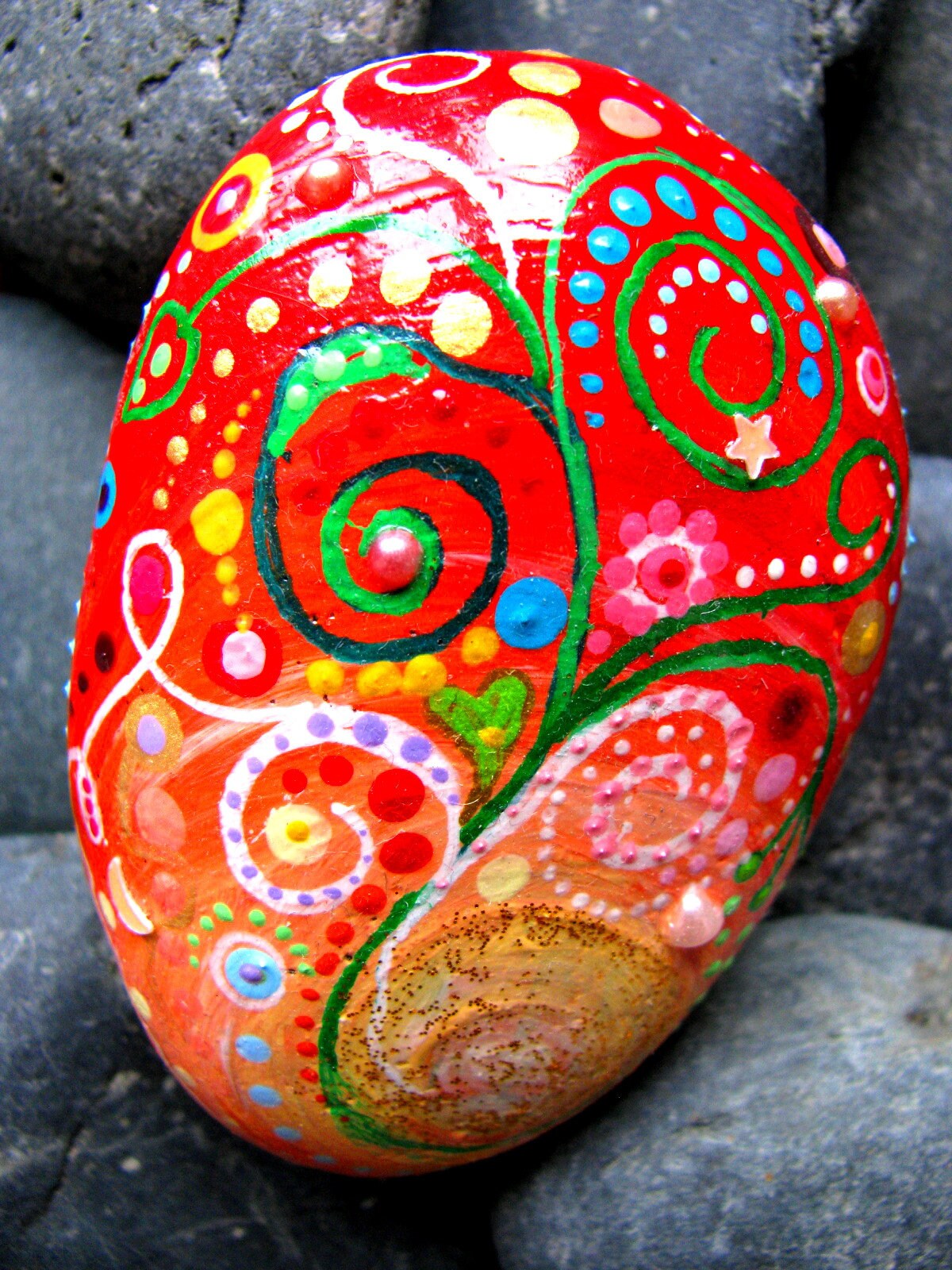 Pierre magique, pierre chanceuse, pierre peinte - Etsy France