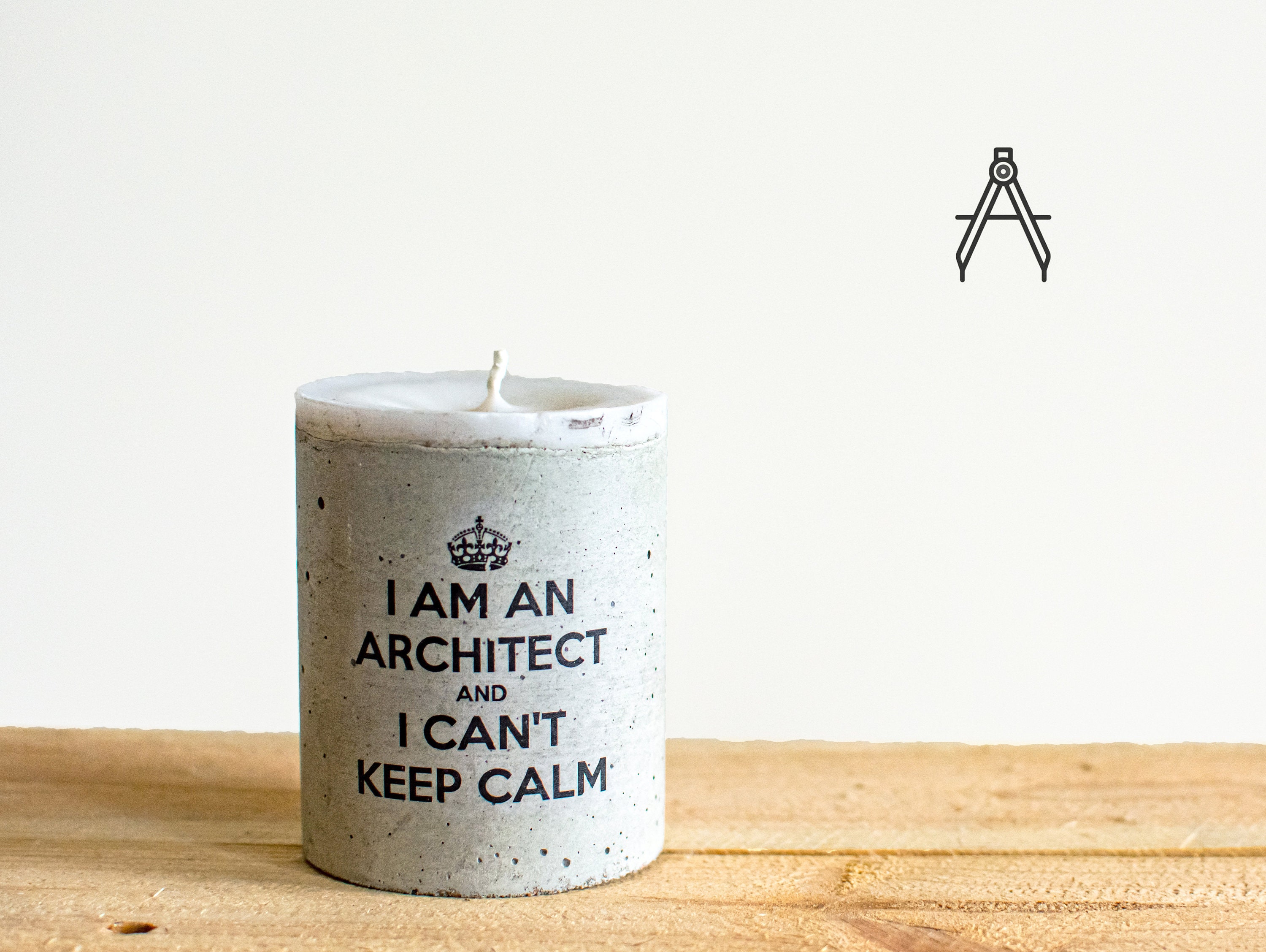 Concrete Exclusive Candles for Architects. Custom Candle Favors. Brutal ...