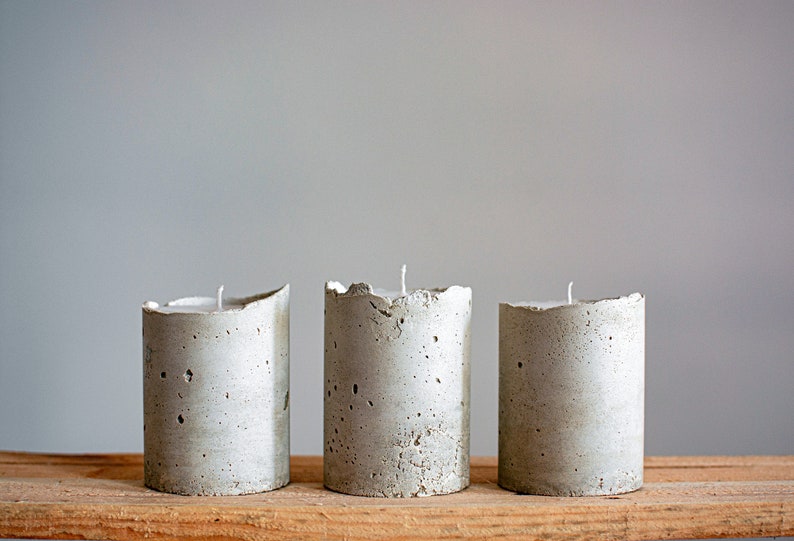 Personalized Concrete Exclusive Candles. Rough Edge. Designer | Etsy