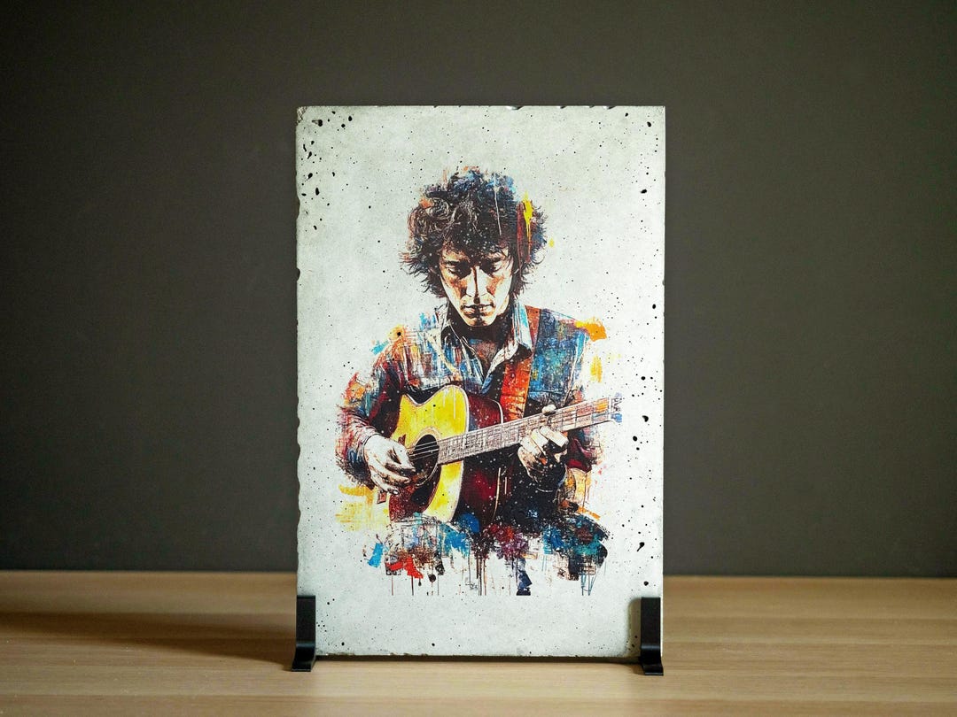 Bob Dylan Wall Decor – Unique Concrete Print – Urban Music Wall Art ...