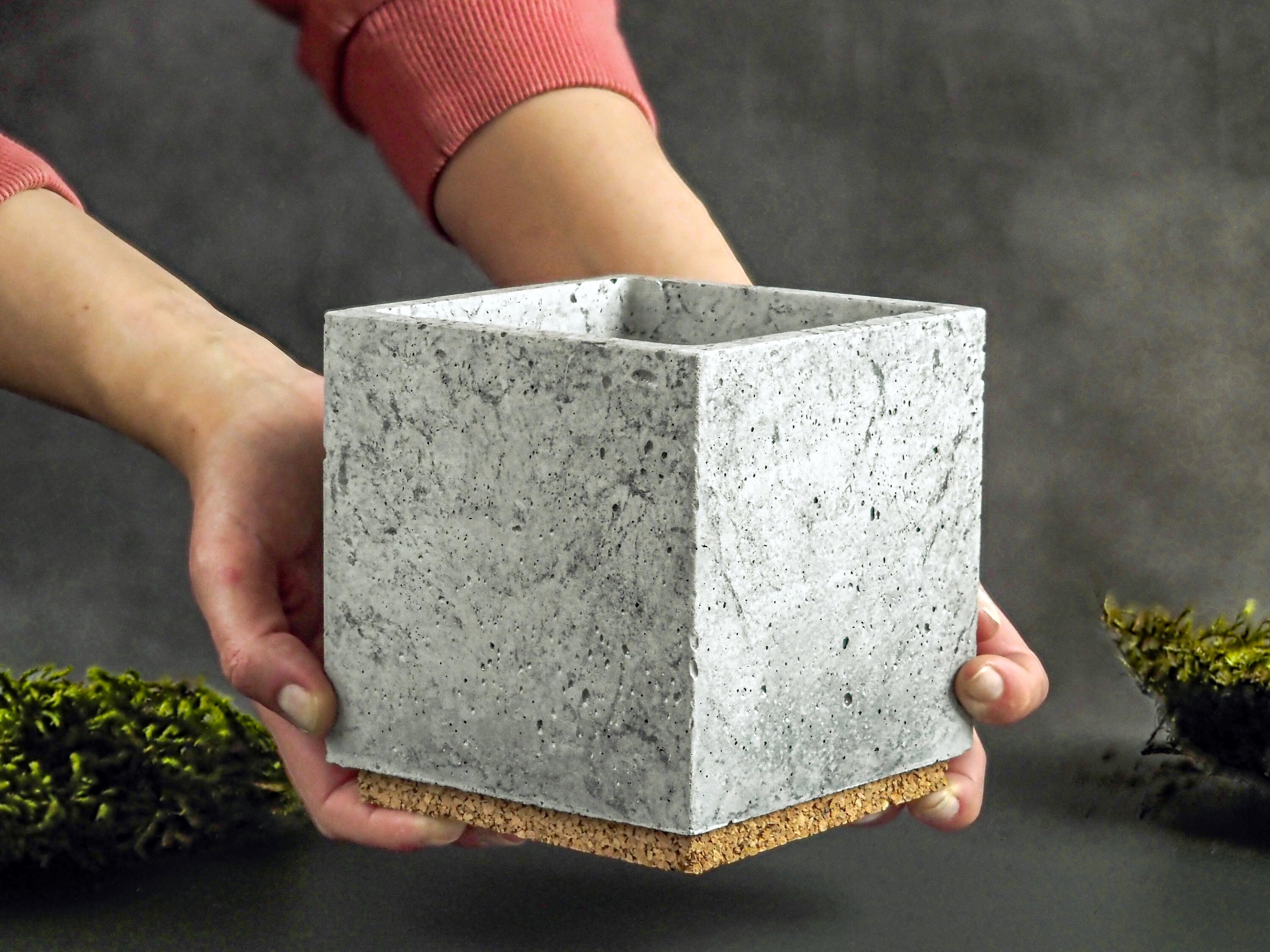 Square Concrete Planter | Concrete Decor | Succulents Pot | Plant Pot ...