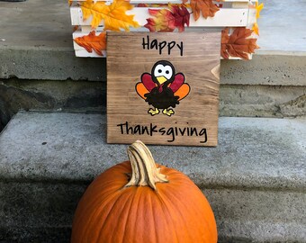 Thanksgiving Sign LARGE Porch Decor Turkey Sign Wood Fall Decor Autumn ...
