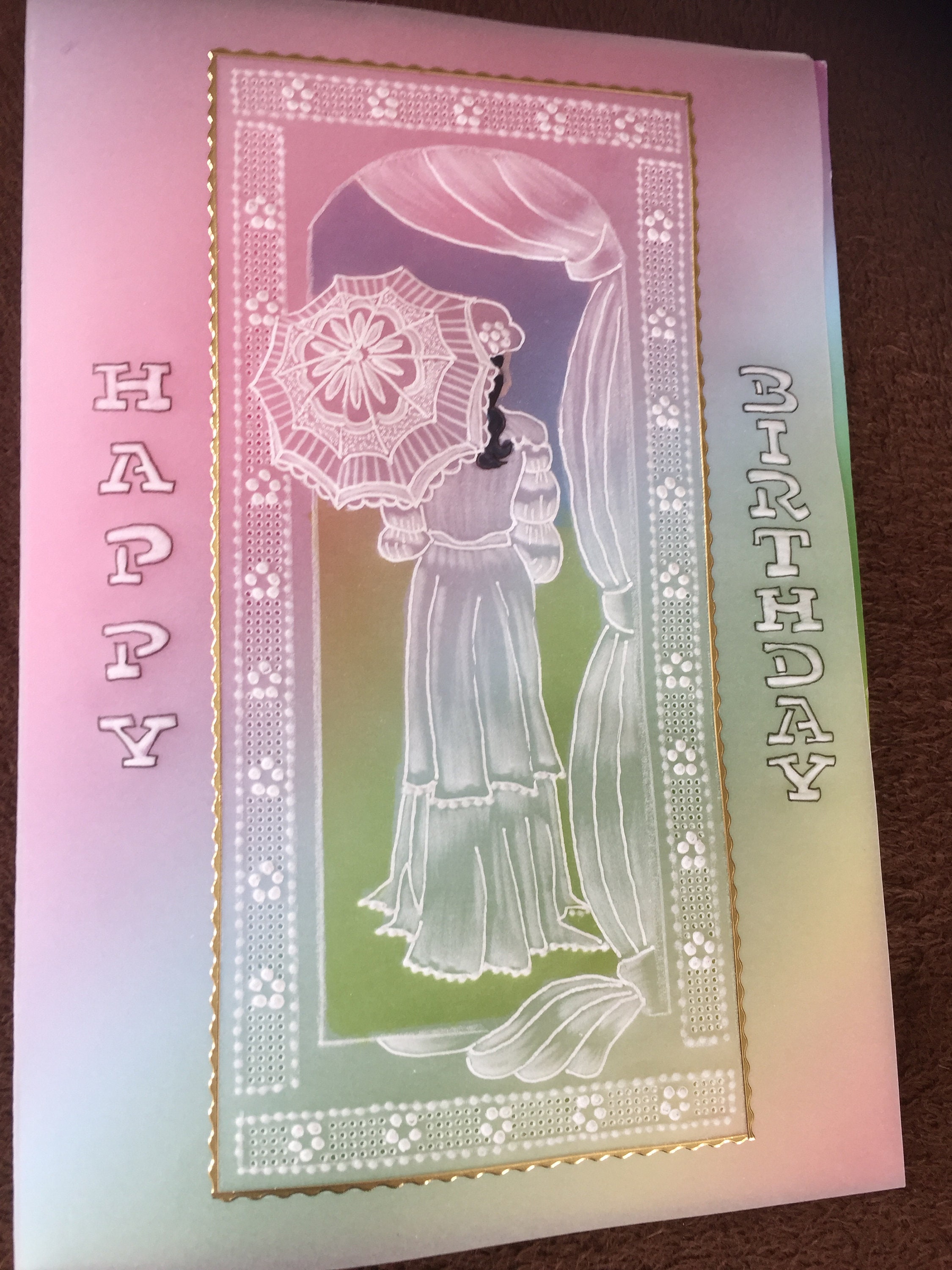 Victorian Lady Birthday Card - Etsy