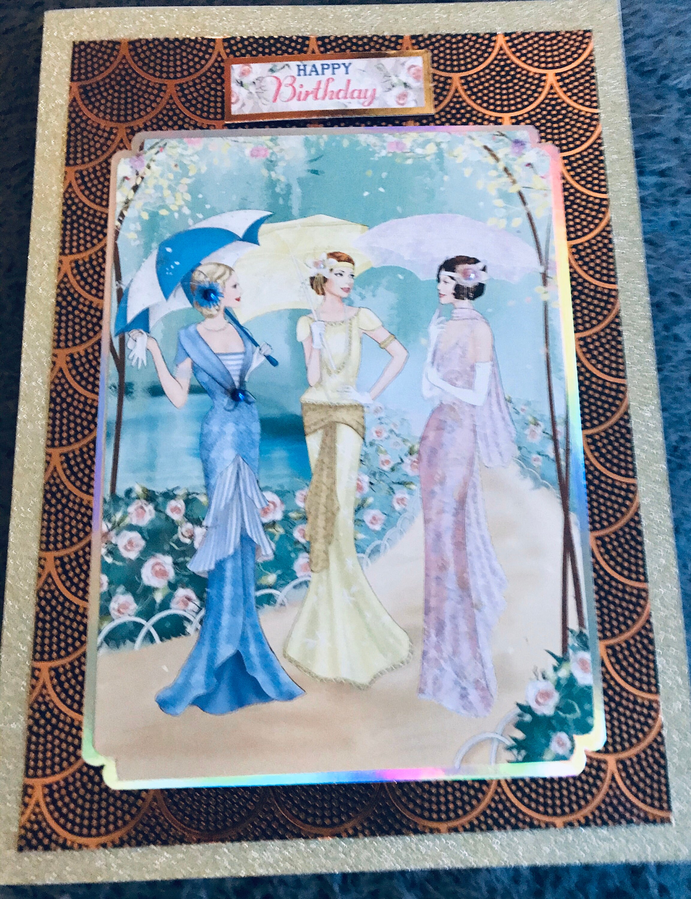 Art Deco Birthday Card Etsy