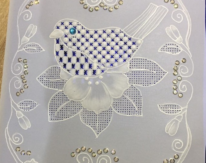 PARCHMENT Craft, Handmade Line Art Embossed Parchment BIRTHDAY Card ...