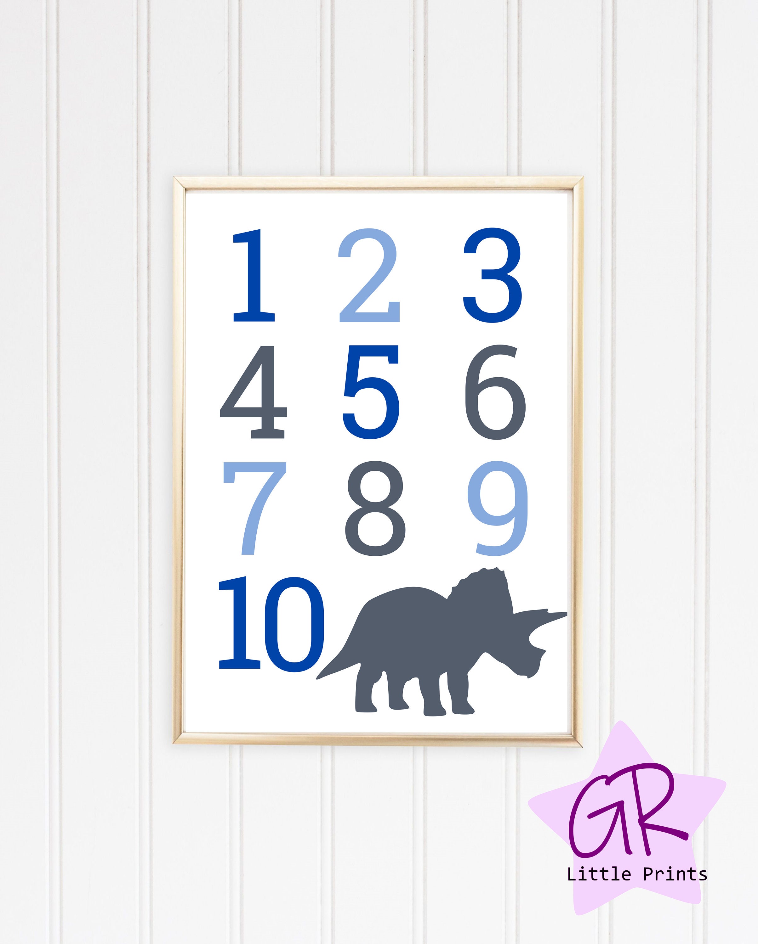 Dinosaur Alphabet Numbers 3 Print Set With Custom Name. ABC - Etsy