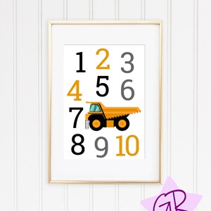 Construction Truck Alphabet Numbers 3 Print Set With Custom - Etsy
