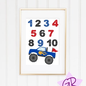Monster Truck Alphabet Numbers 3 Print Set With Custom Name. ABC 123 ...