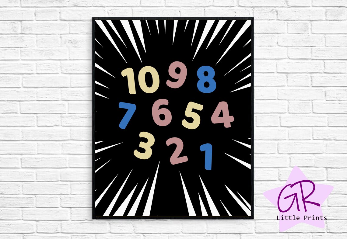 Space Nursery Wall Art Print Set Rocket Countdown Blast off | Etsy