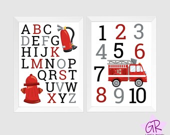 Printable Fire Truck Alphabet - Etsy