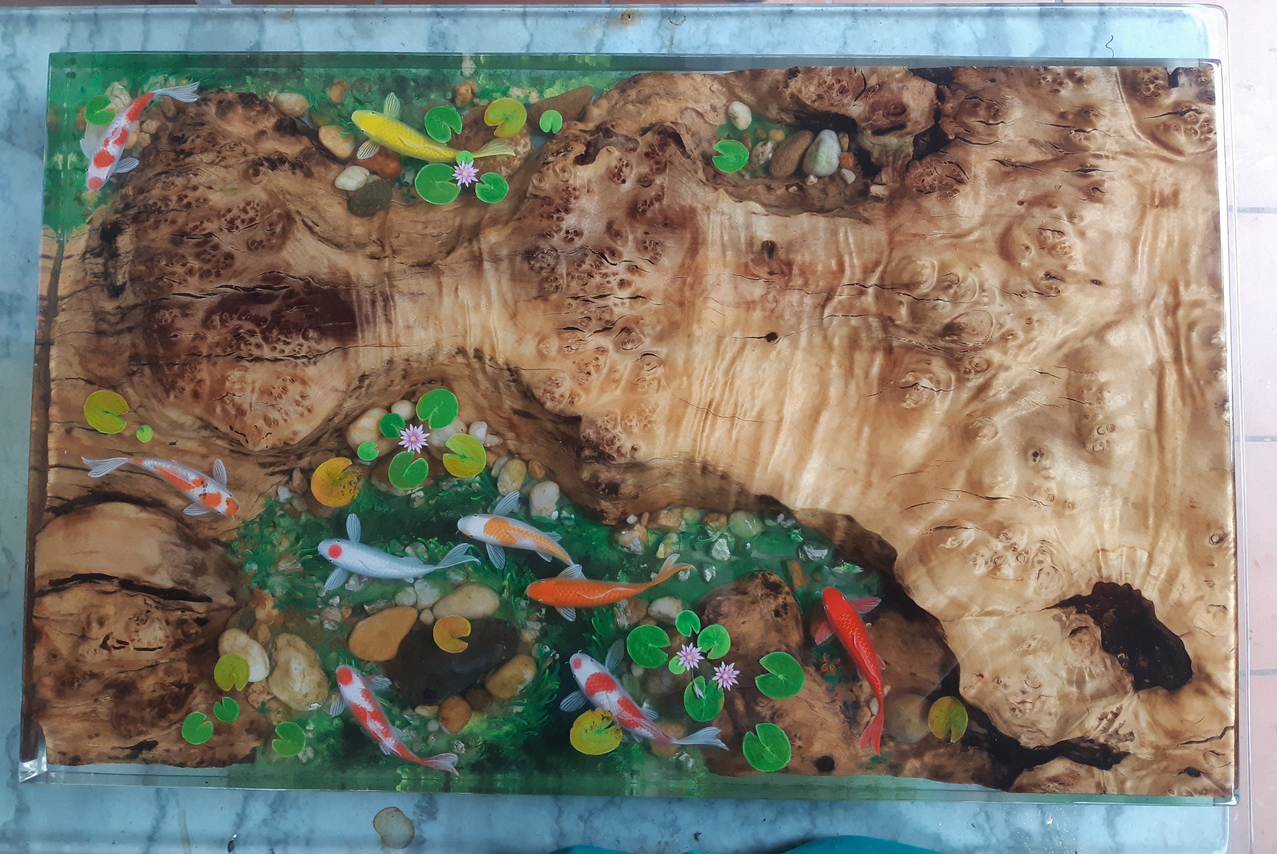 3d Koi Fish Painting Resin Table | Etsy