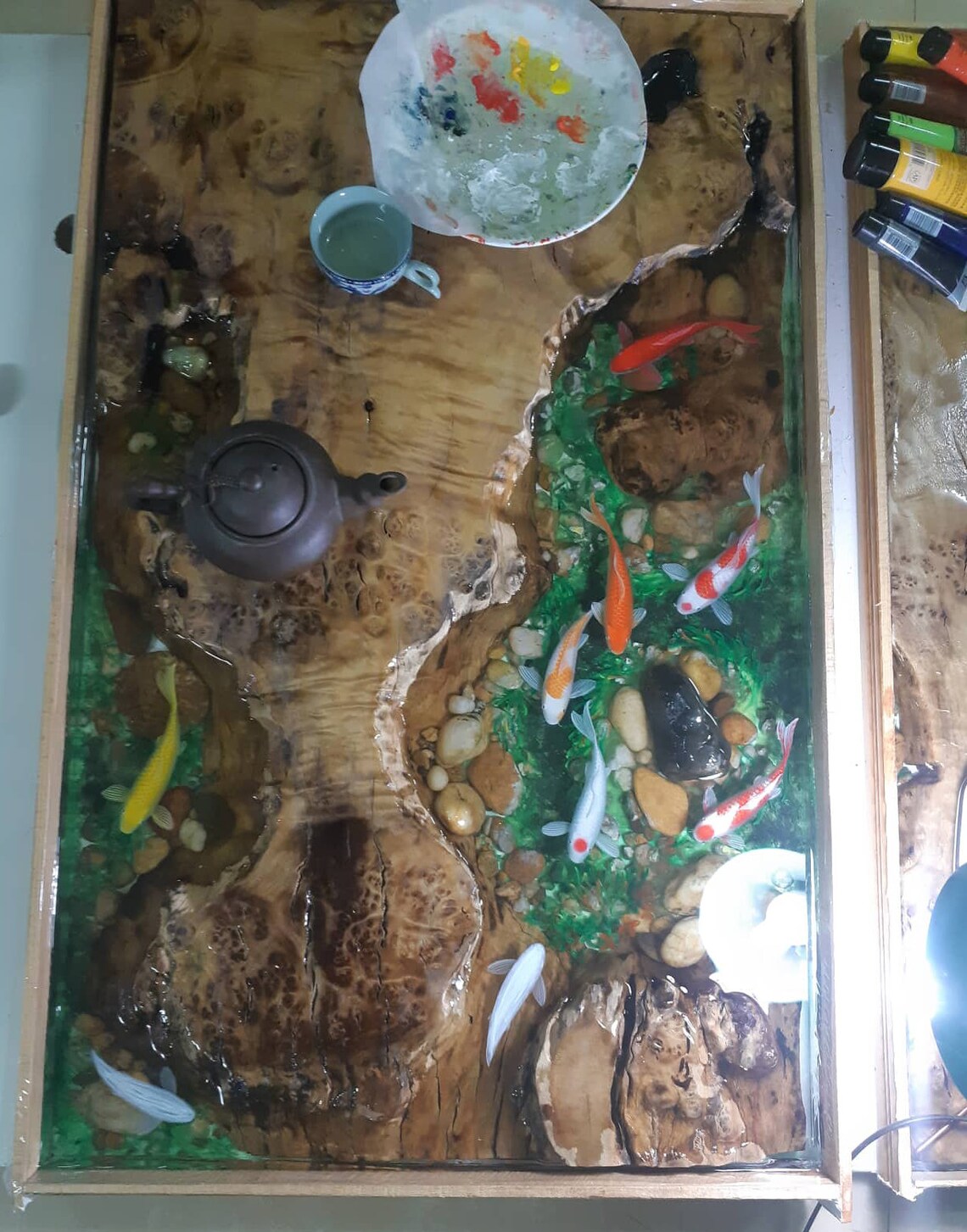 3d Koi Fish Painting Resin Table - Etsy