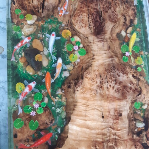 3d Koi Fish Painting Resin Table | Etsy
