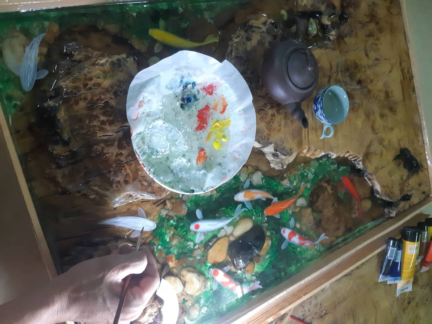 3d Koi Fish Painting Resin Table | Etsy