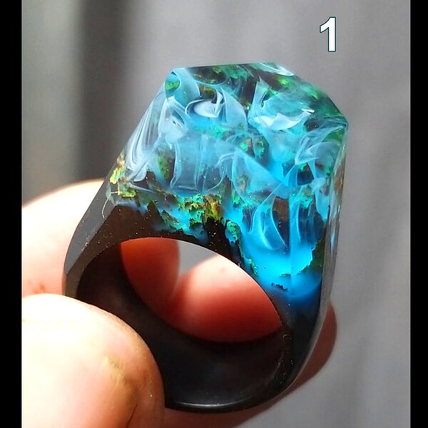 Wood Resin Ring - Etsy