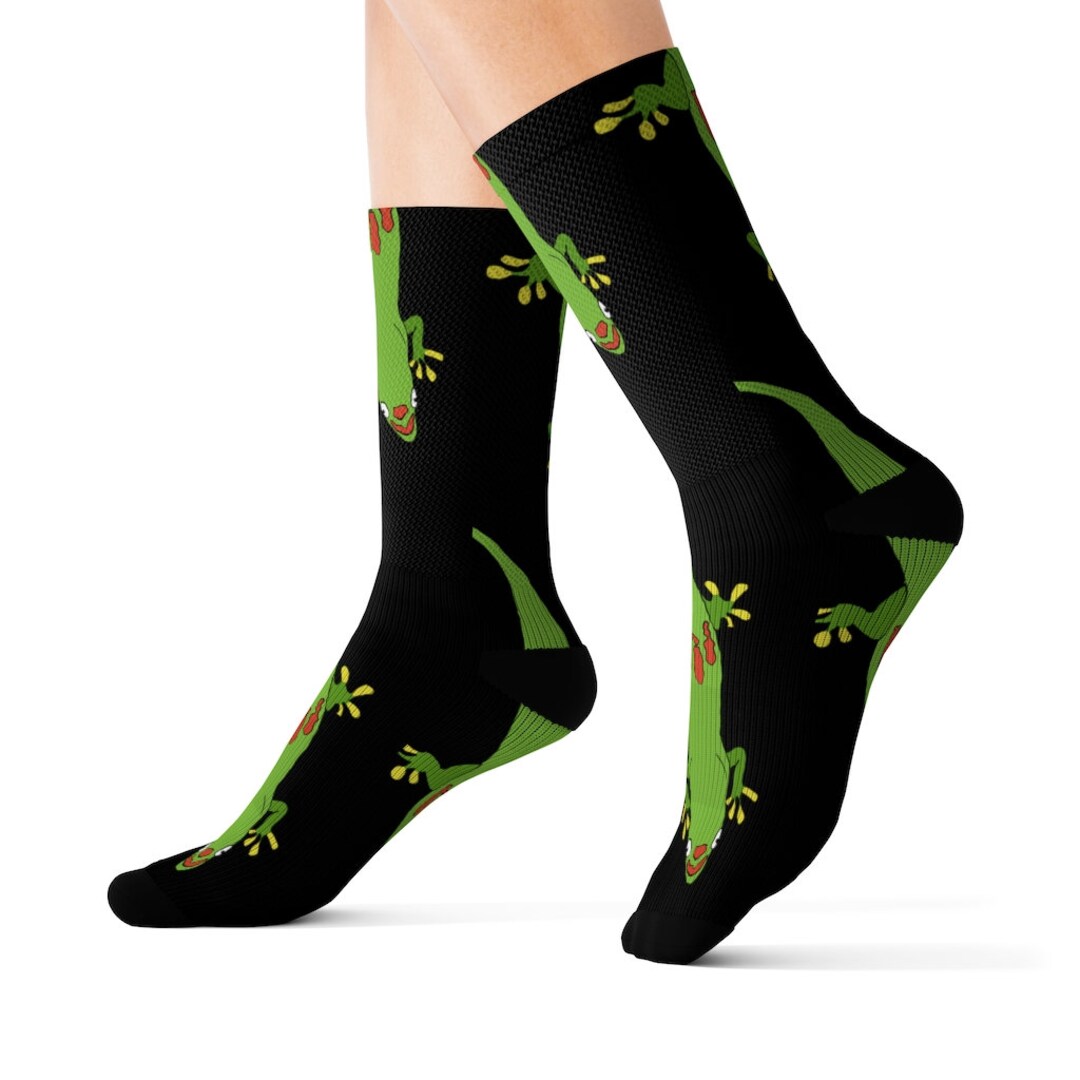 Green Gecko Pattern Socks - Etsy