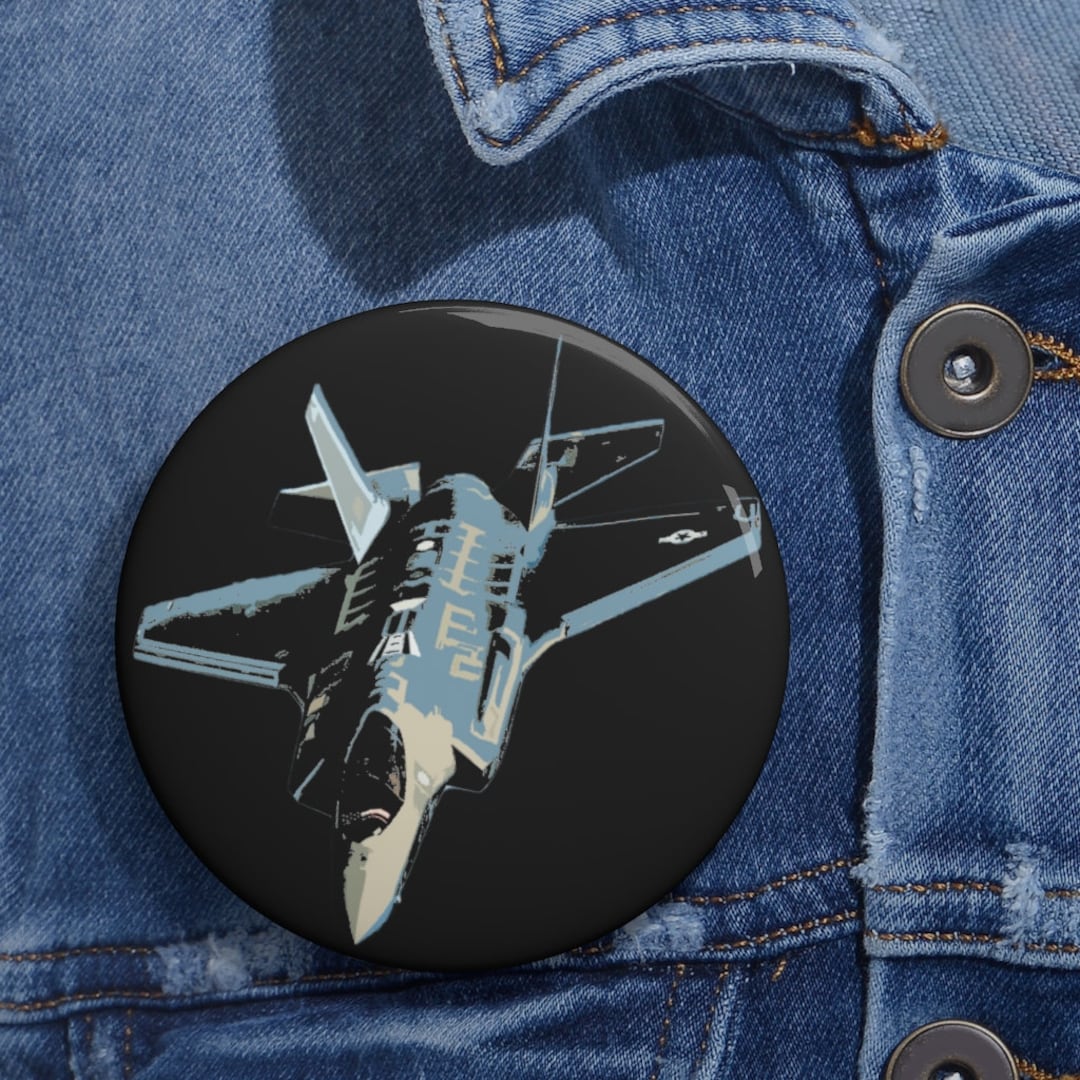 Custom Pin Buttons, Fighter Jet, Military, Airforce, Navy, Cockpit, Top ...