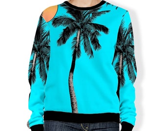 Palm Tree Sweater - Etsy