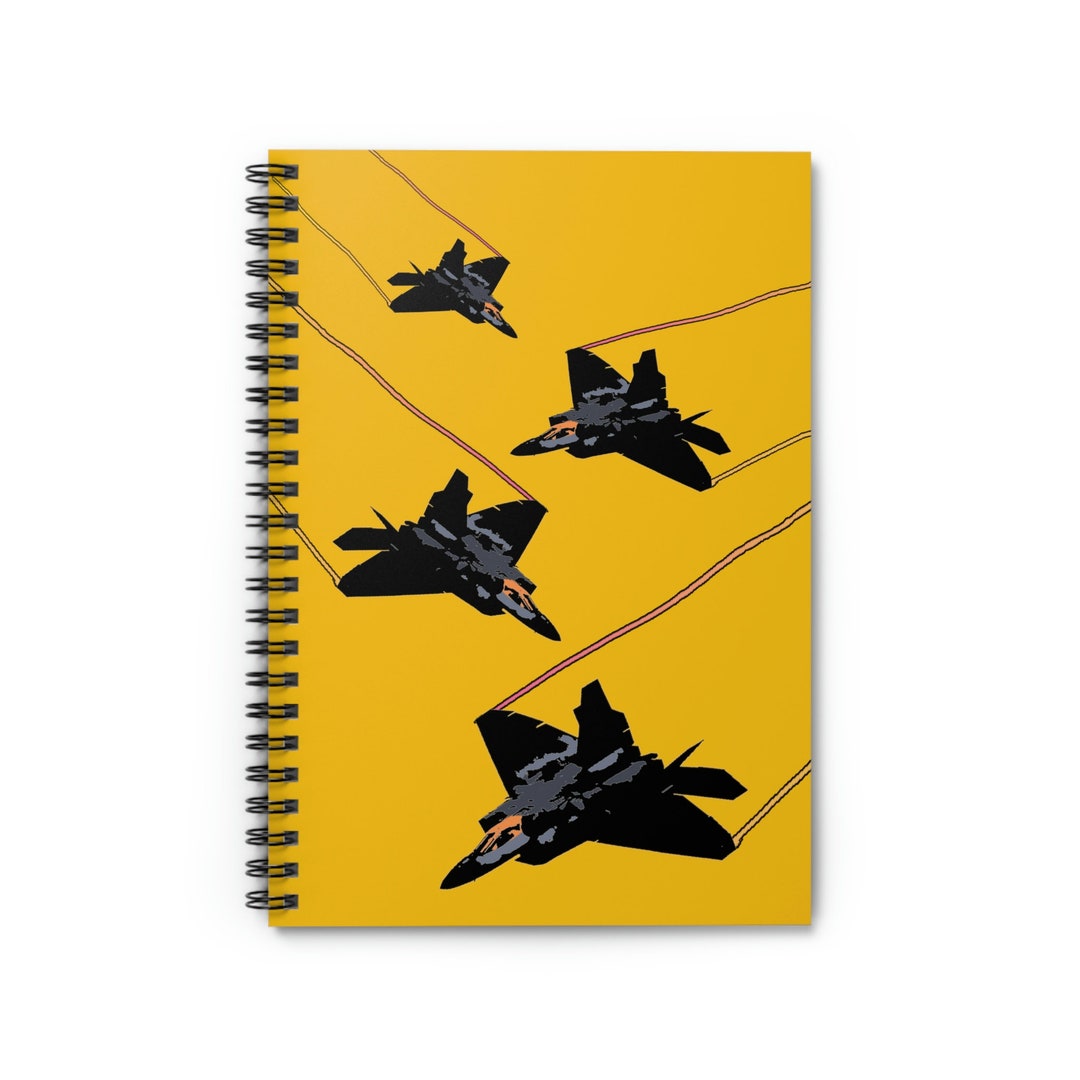 Fighter Jet Pattern Spiral Notebook - Free Shipping - Etsy