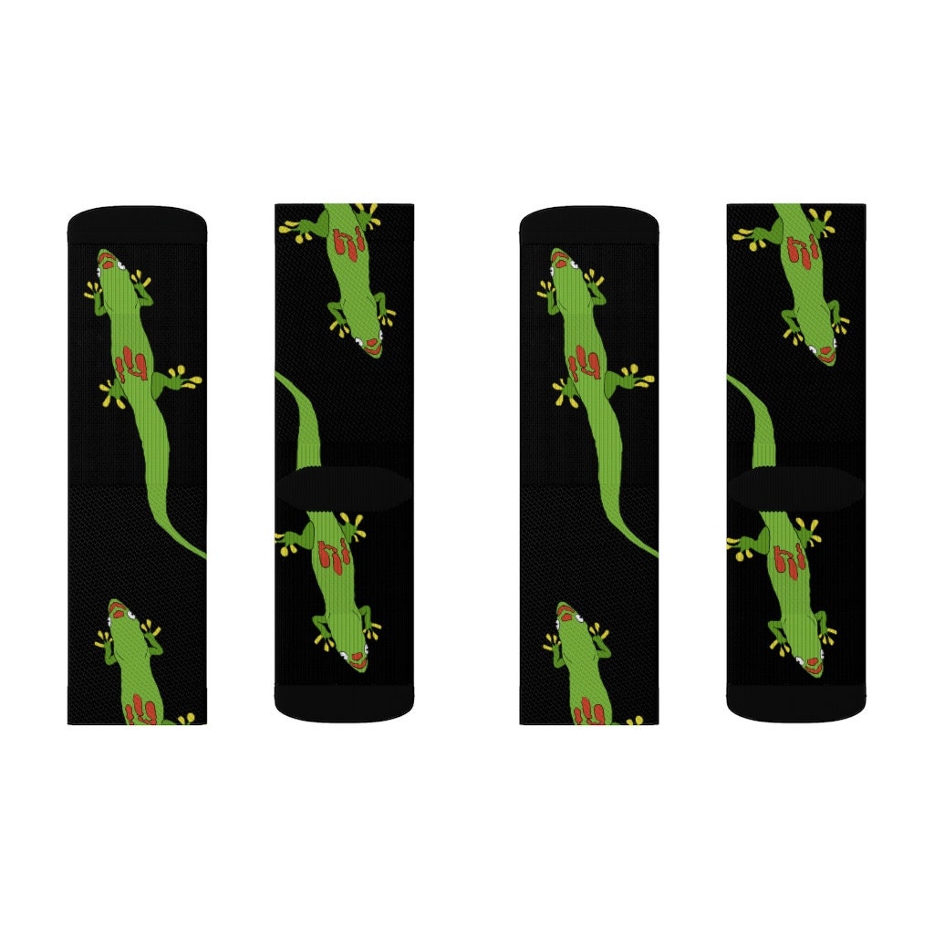 Green Gecko Pattern Socks - Etsy