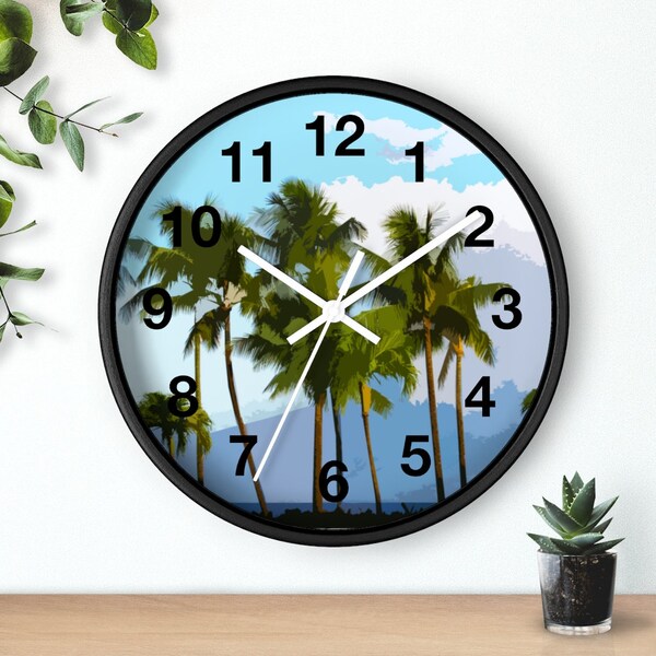 Palm Tree Clock - Etsy