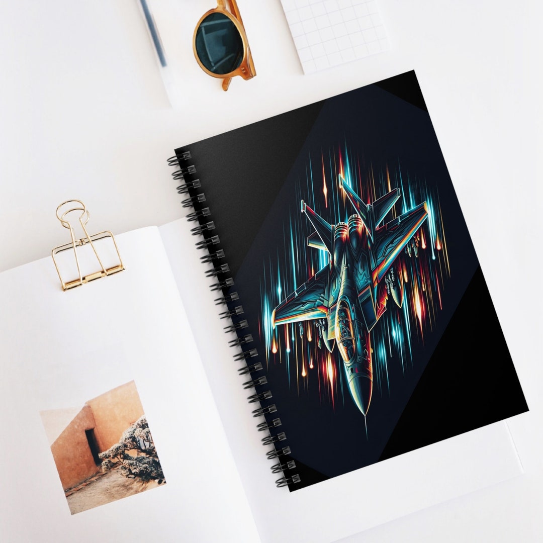 Fighter Jet Spiral Notebook - Free Shipping - Etsy