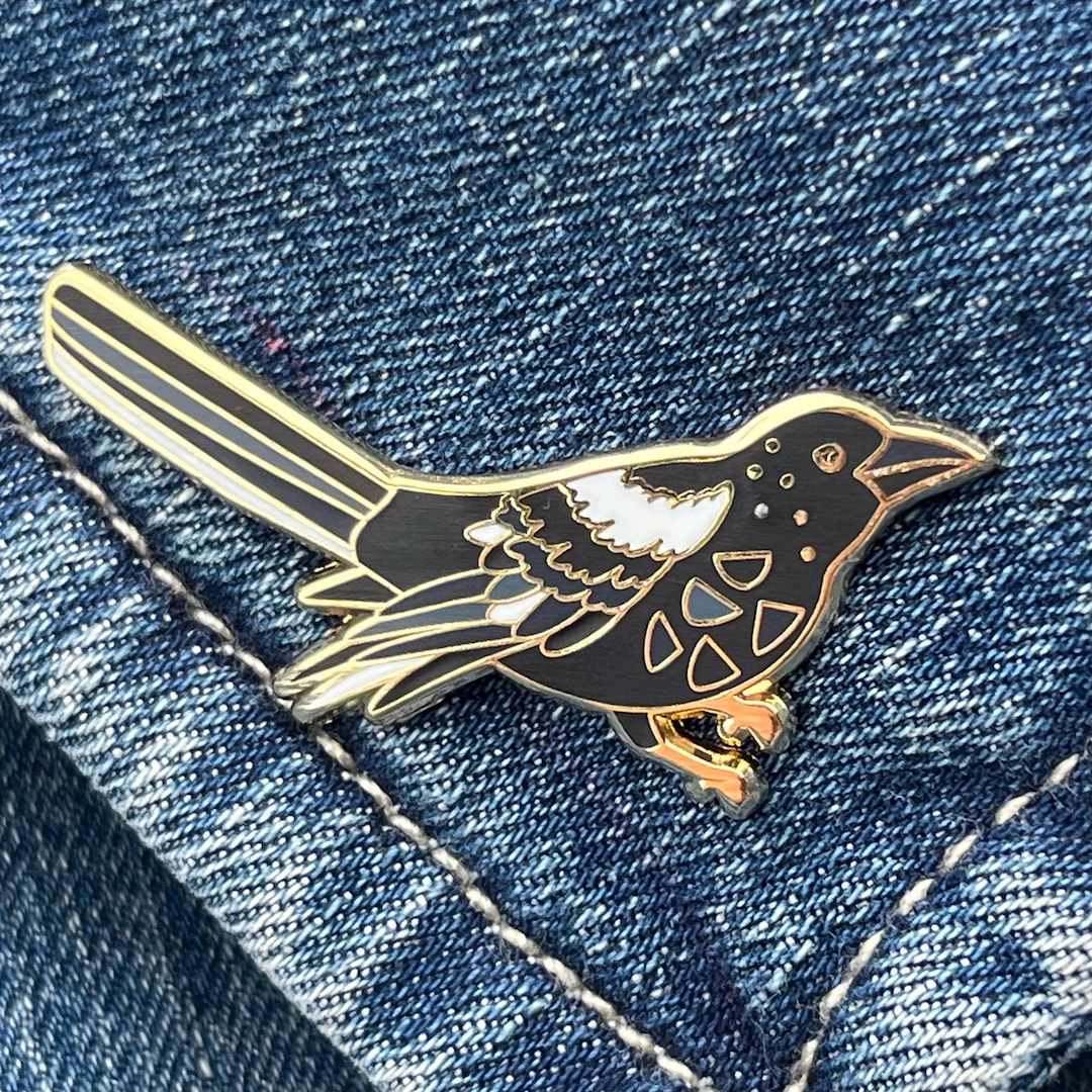 Australian Magpie Enamel Pin | Enamel Pin | Hard Enamel Pin | Pin ...