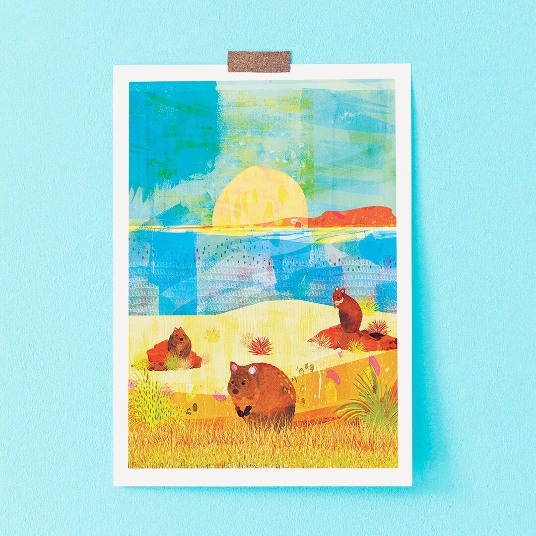 Quokka Island | Ouokka Poster | Kids Room Decor | Art Print | Colourful ...