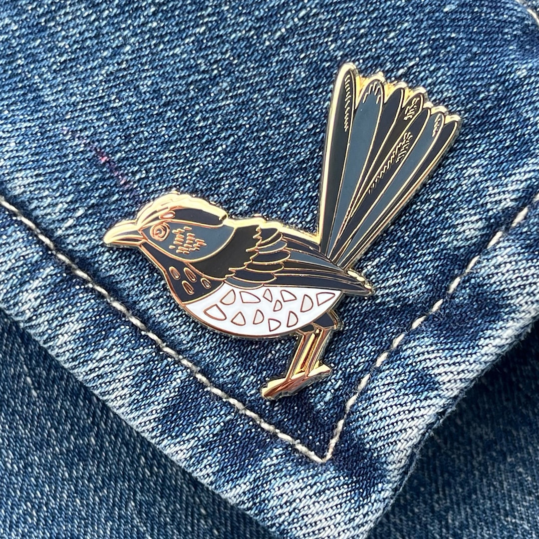 Willie Wagtail Enamel Pin | Enamel Pin | Hard Enamel Pin | Pin Brooch ...