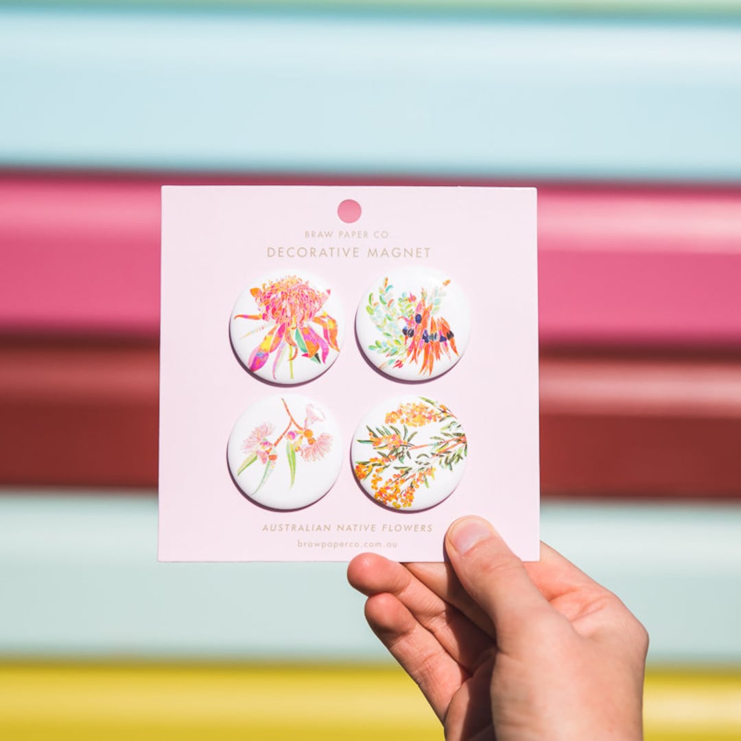 Australian Native Flower Magnet Set | Fridge Magnets | Waratah | Gum ...