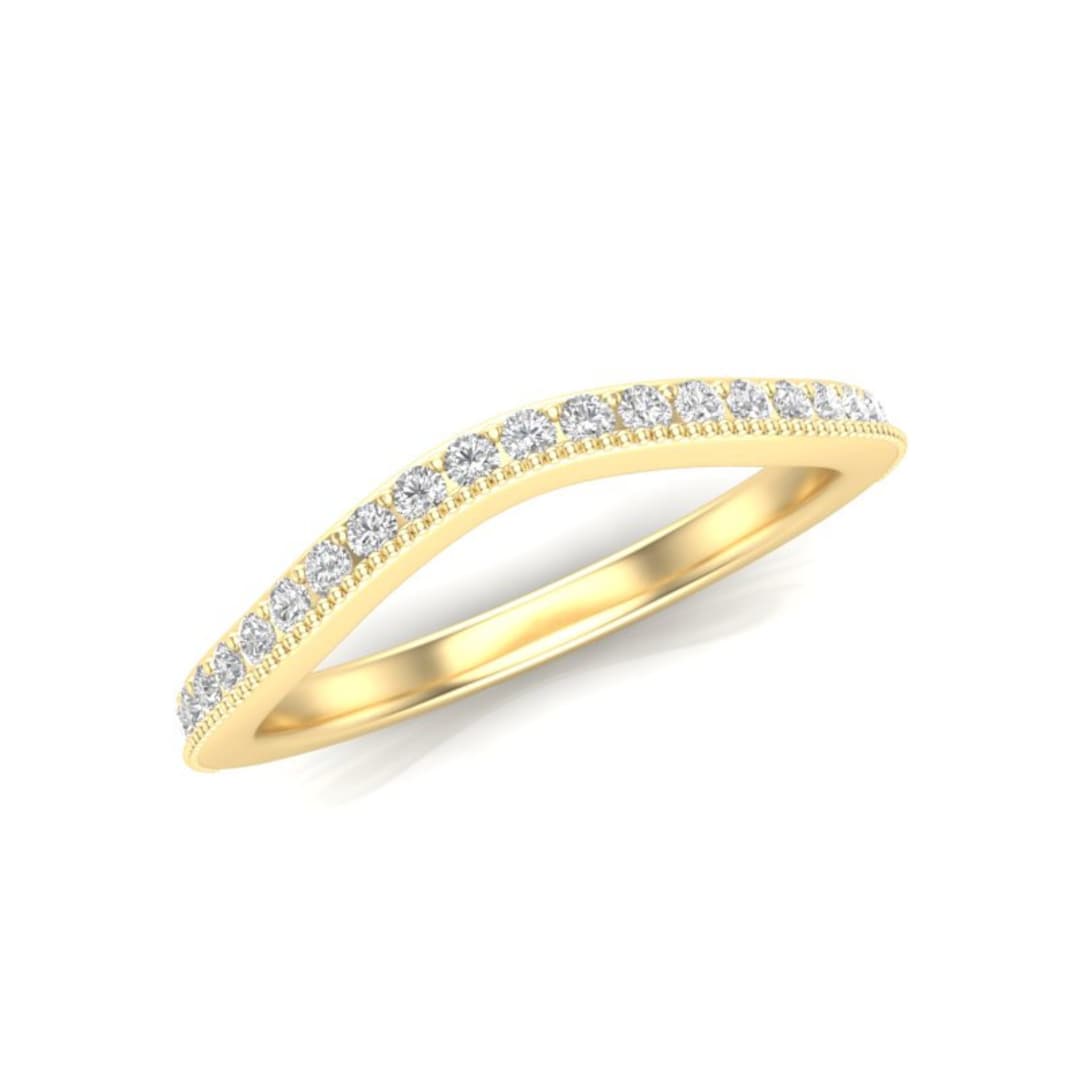 Captivating Curves Diamond Gold Curve Shape Band in 14k and 18k Rose ...