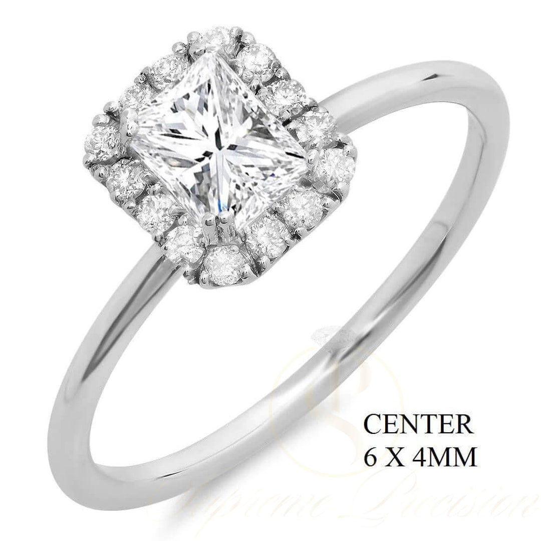 Princess Cut Engagement Ring, 14k Engagement Ring, 18K Engagement Ring ...