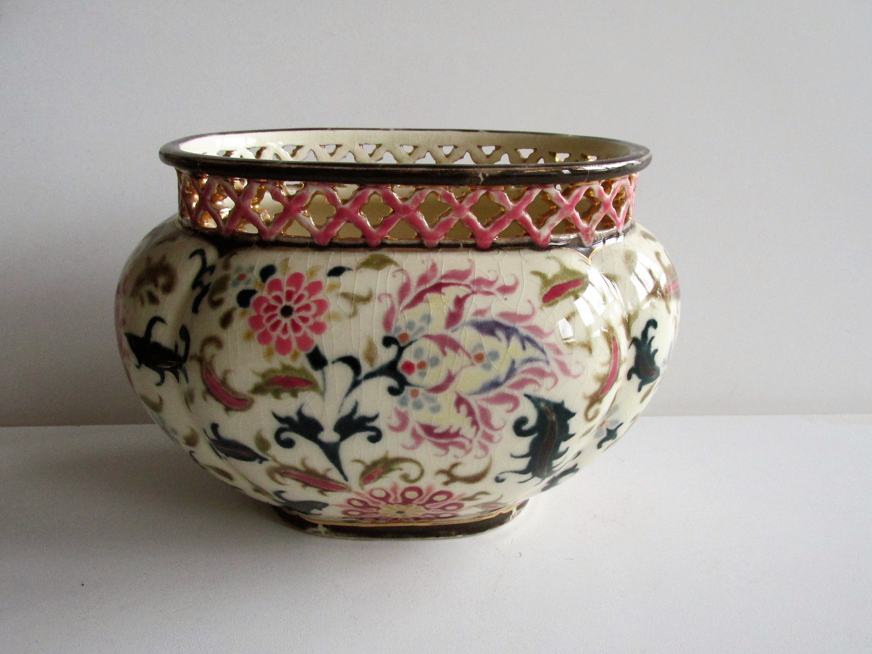 ZSOLNAY Pecs Antique Persian Inspired With Reticulated Rim - Etsy