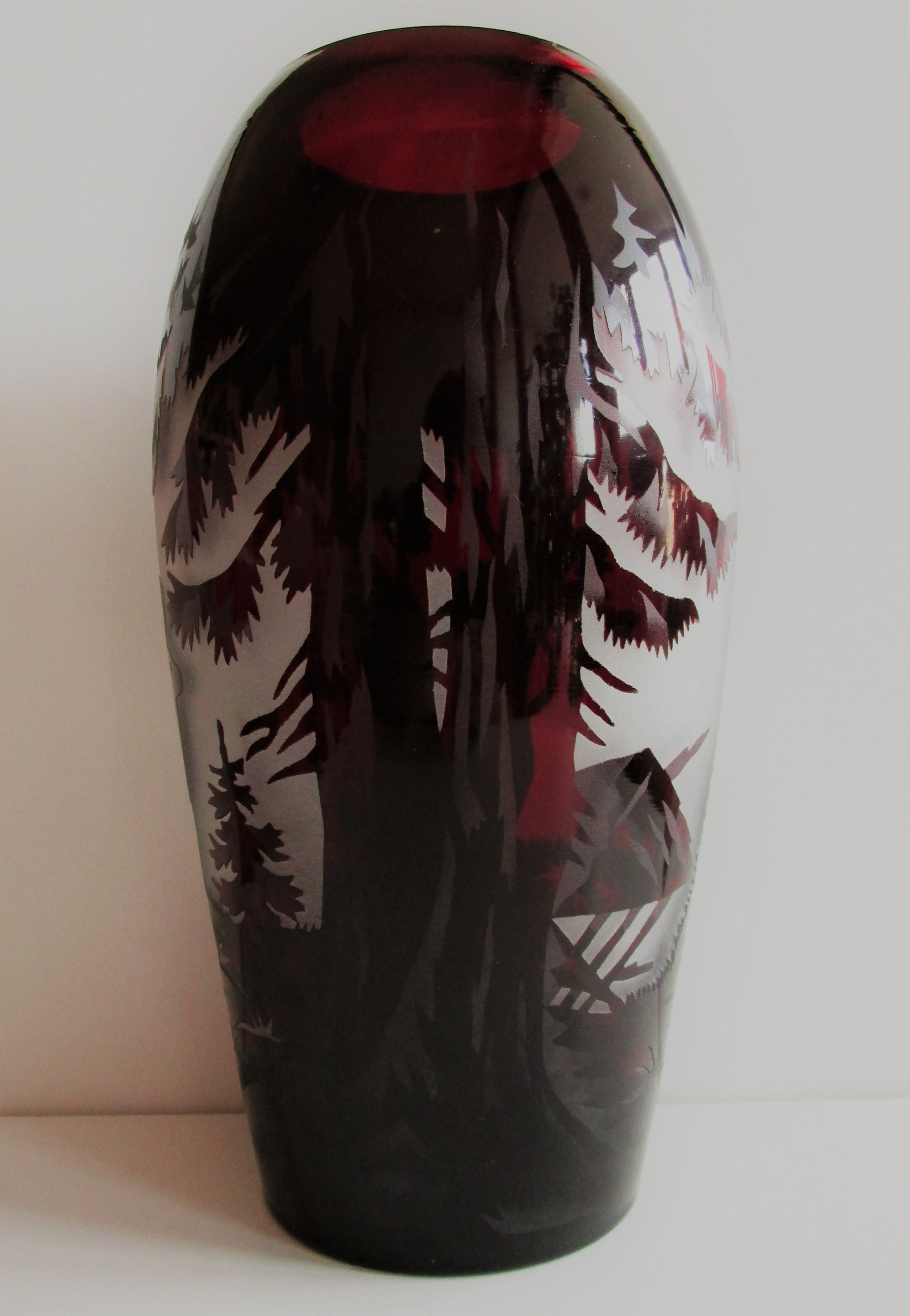 Antique S.reich Czech/bohemian CAMEO Glass Vase Forest Deer - Etsy UK