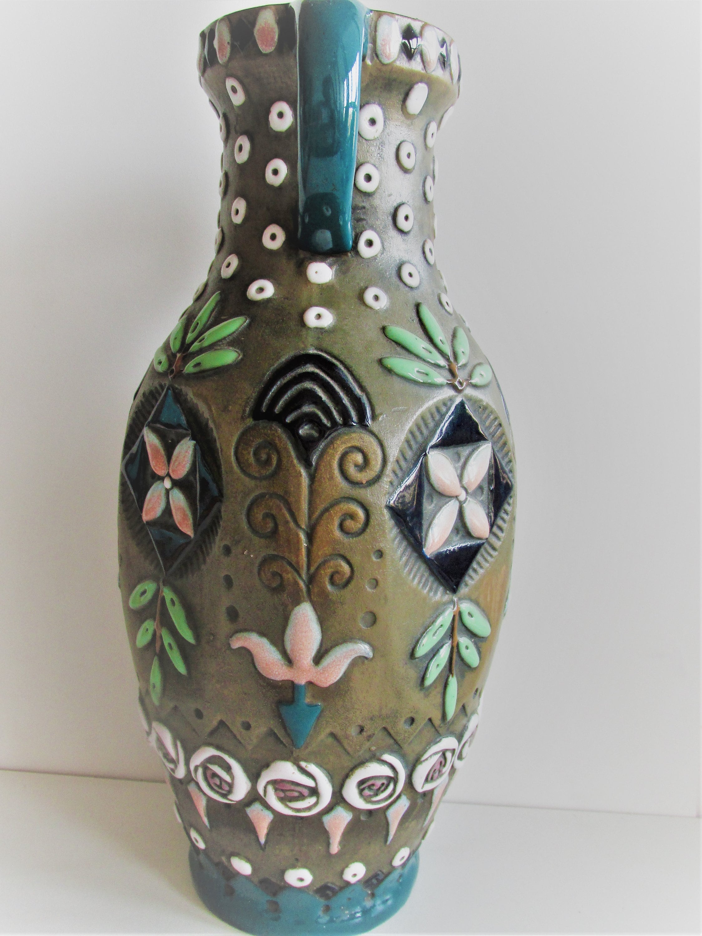 Antique Turn Teplitz AMPHORA Art Pottery VASE Imperial Vienna Austria ...