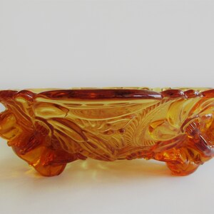 Vintage J.inwald Barolac Czech/bohemian Amber Pressed Glass Bowl ART ...