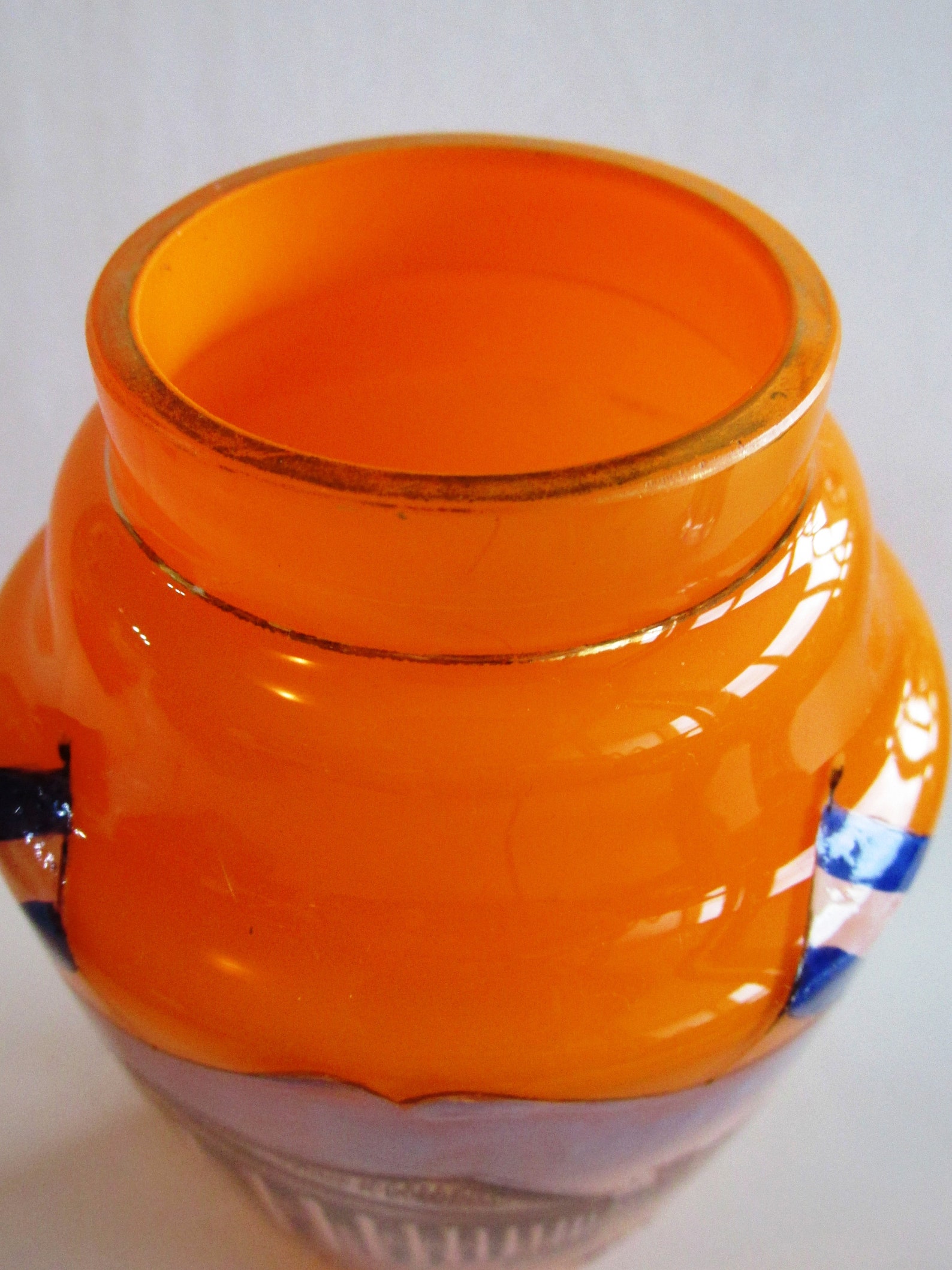 Antique Loetz Art Deco Tango Glass VASE Hand Painted Flag of Argentina ...