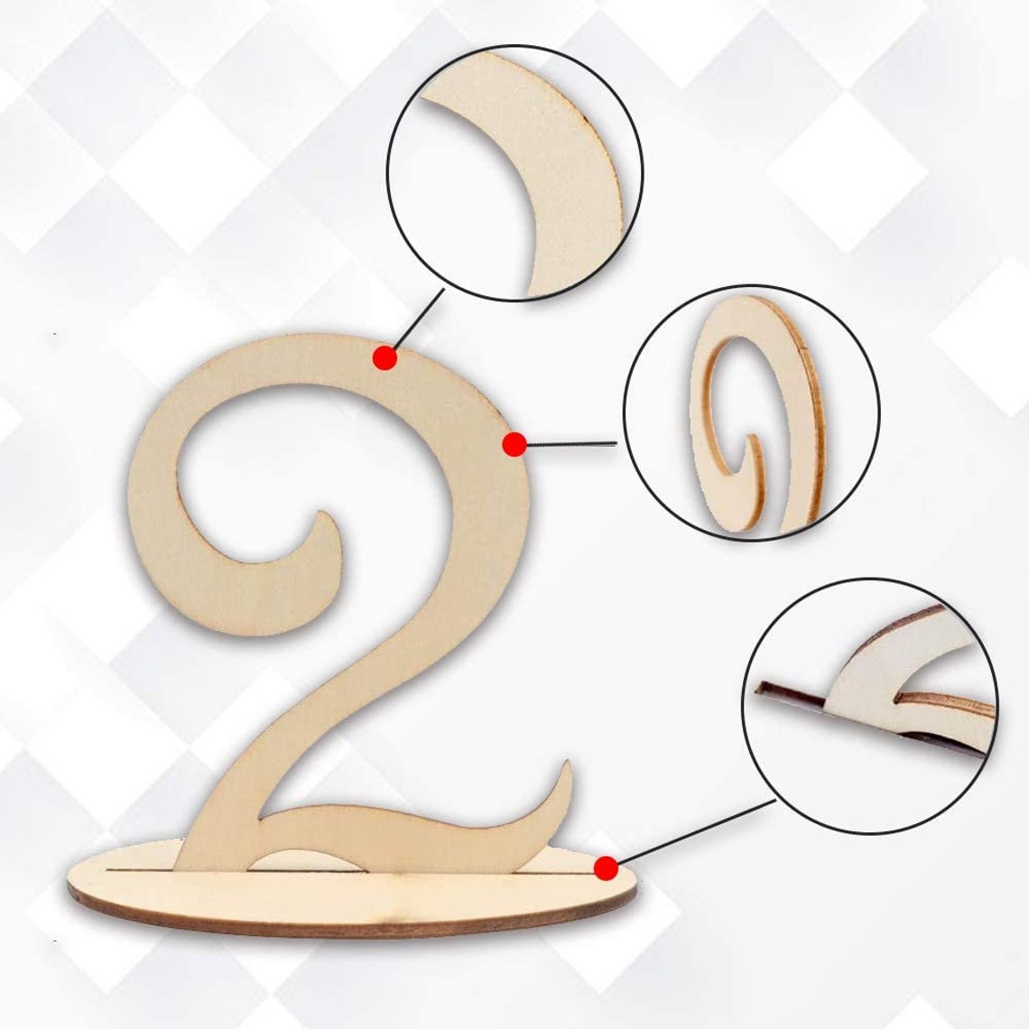 Wooden Table Numbers With Holder Base Rustic Wooden Table - Etsy