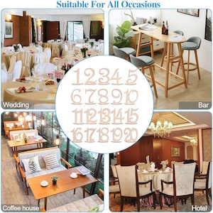 Wooden Table Numbers With Holder Base | Rustic Wooden Table Numbers ...