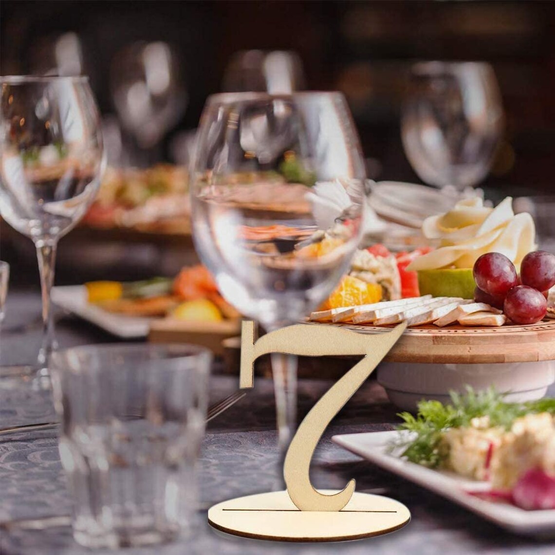 Wooden Table Numbers With Holder Base Rustic Wooden Table - Etsy